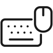 A keyboard combined with a mouse icon.