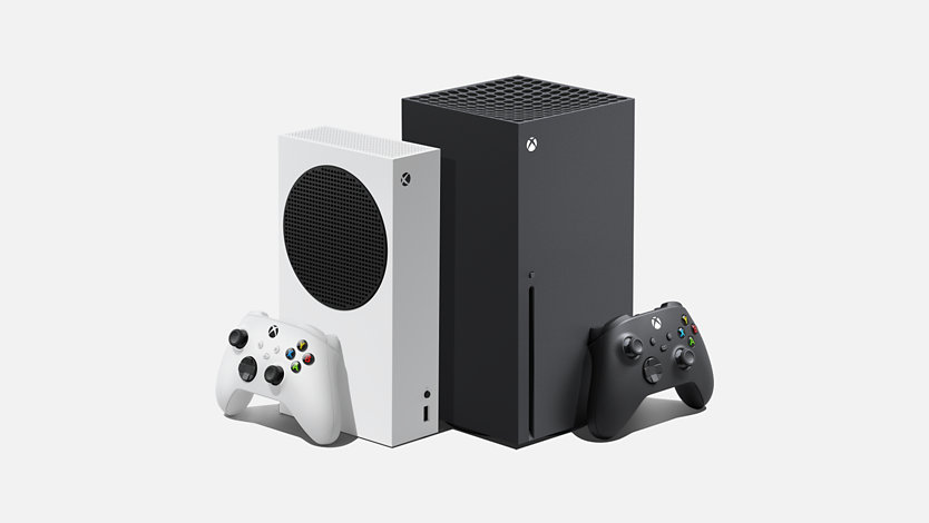 An Xbox Series S and an Xbox Series X.