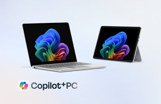 Surface for Business Copilot Plus PCs: a Surface Laptop, 13 inch, and a Surface Pro, 12 inch.